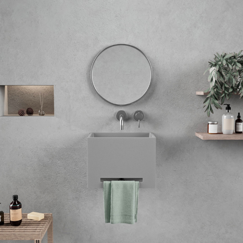 Ideavit IDEA WALL B1 betonnen wastafel voor wandmontage - Solid Surfaces