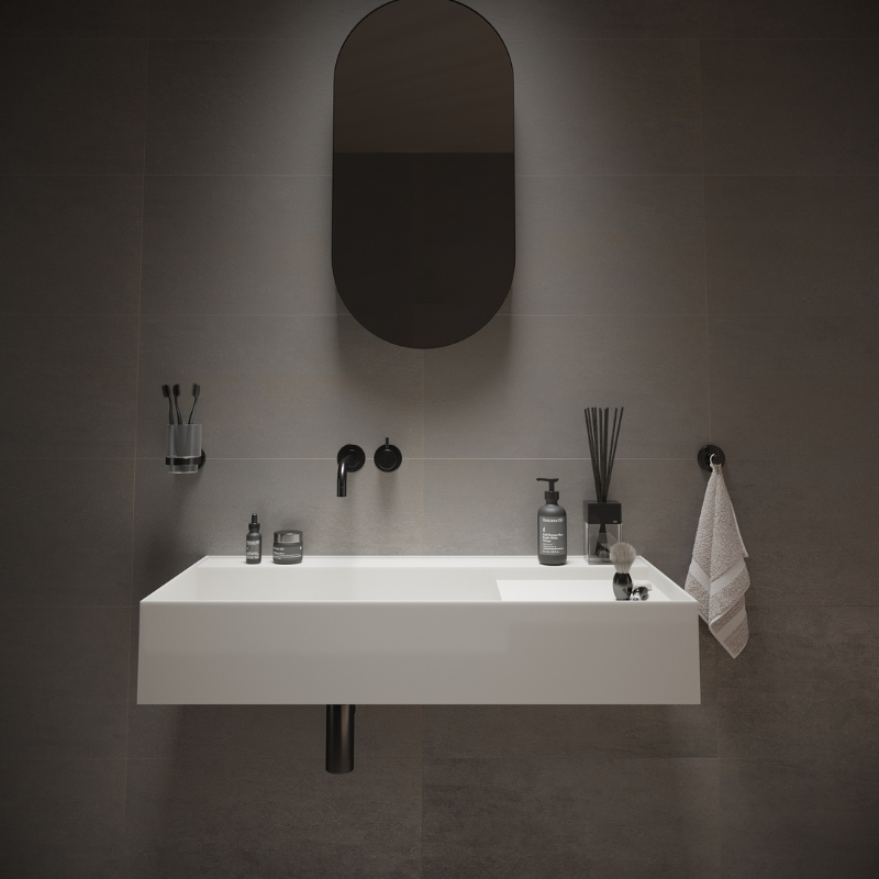 Ideavit Solidbliss 90 wandwastafel - Solid Surfaces